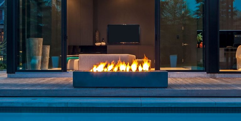 Linear Fire Pit - Robata Concrete | Natural Gas or Propane - Paloform