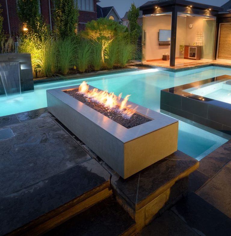 Linear Fire Pit - Robata Concrete | Natural Gas or Propane - Paloform