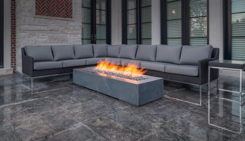 Linear Fire Pit - Robata Concrete | Natural Gas or Propane - Paloform