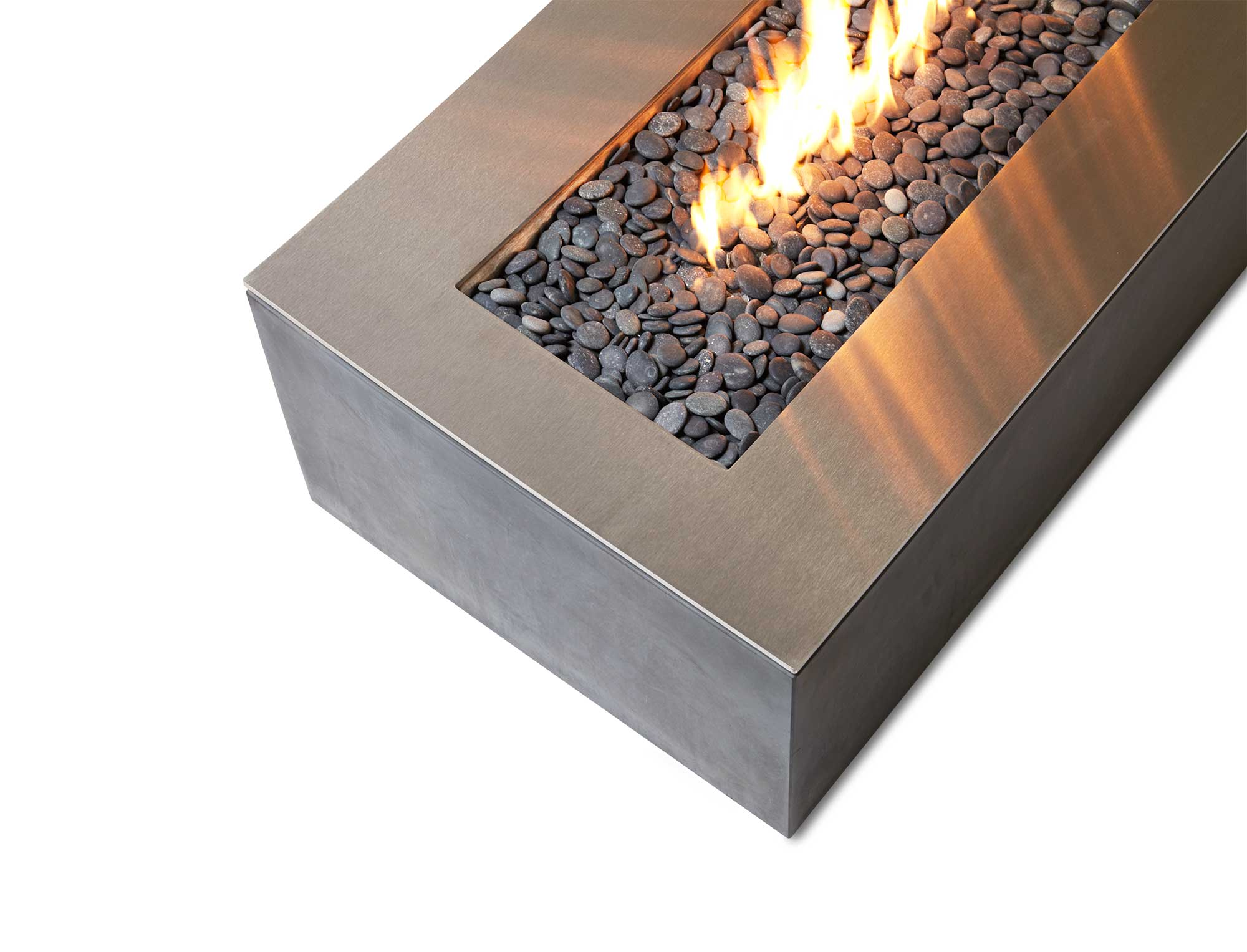 Robata Linear Outdoor Firepit Feature Stainless Steel Cover